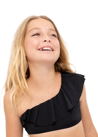 Black Ruffle Two Piece Swimwear for Girls – Stella Cove